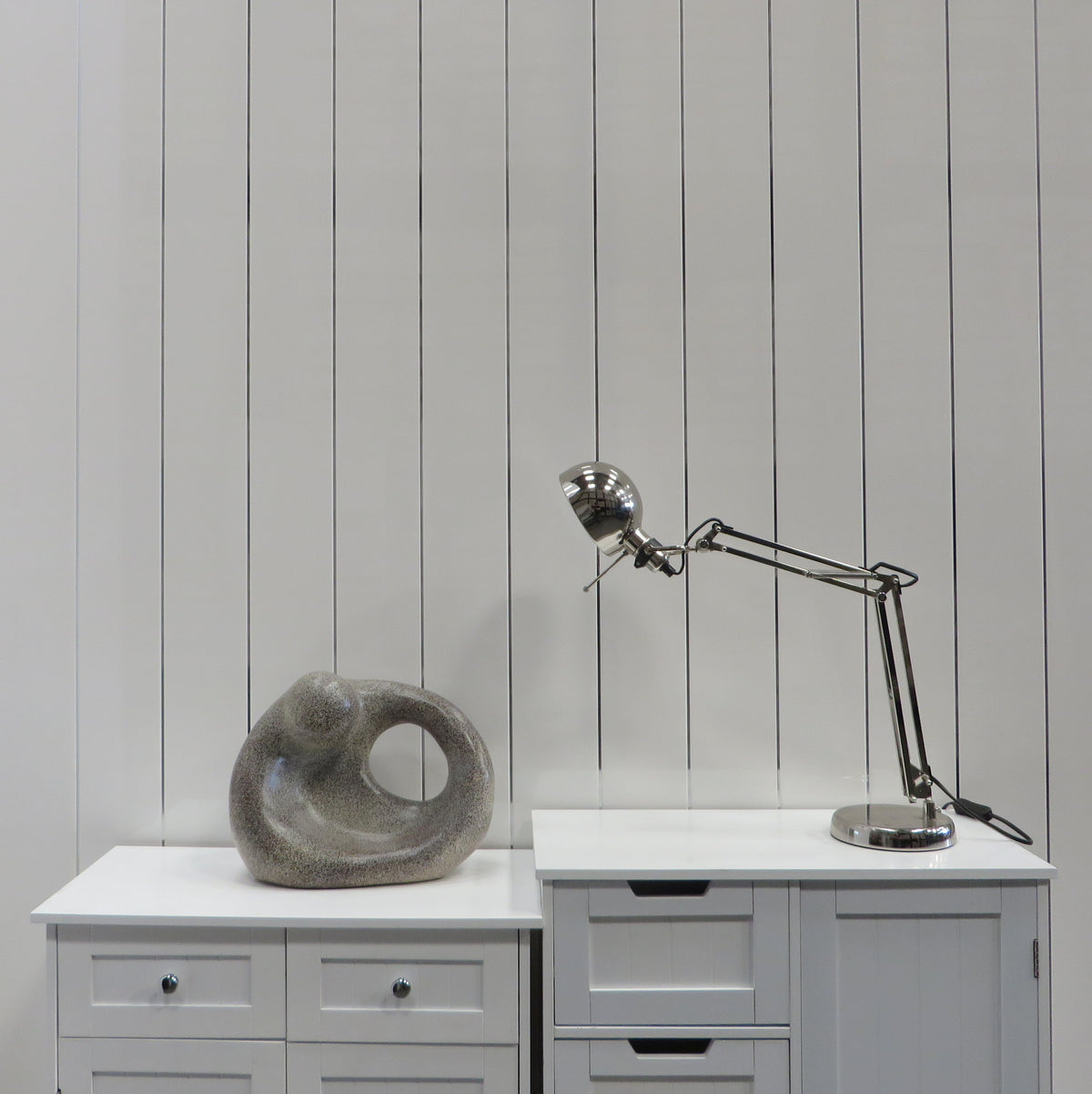 Gloss White & Chrome 5mm Bathroom Cladding Ceiling Panels