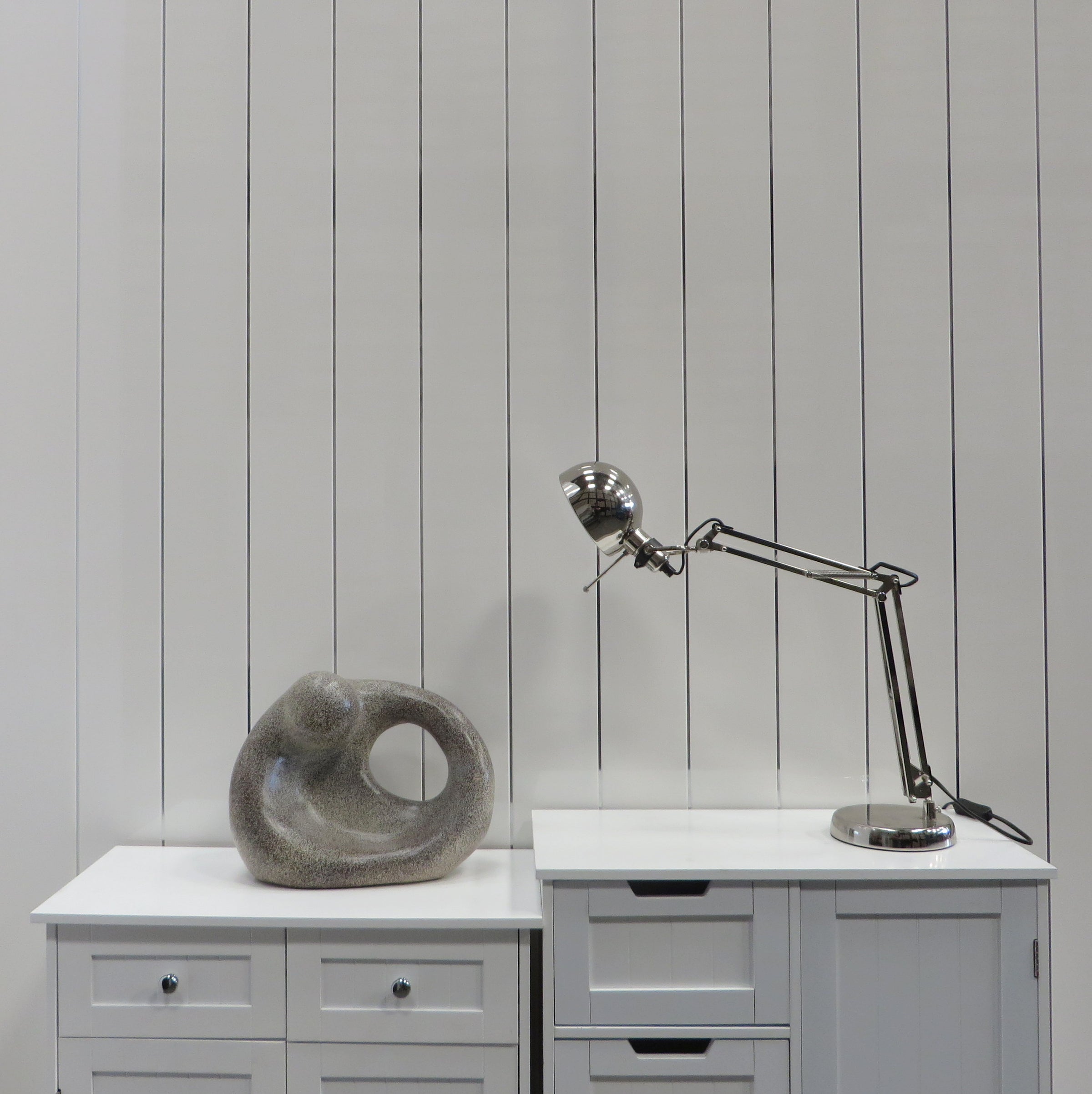 Gloss White & Chrome 5mm Bathroom Cladding Ceiling Panels